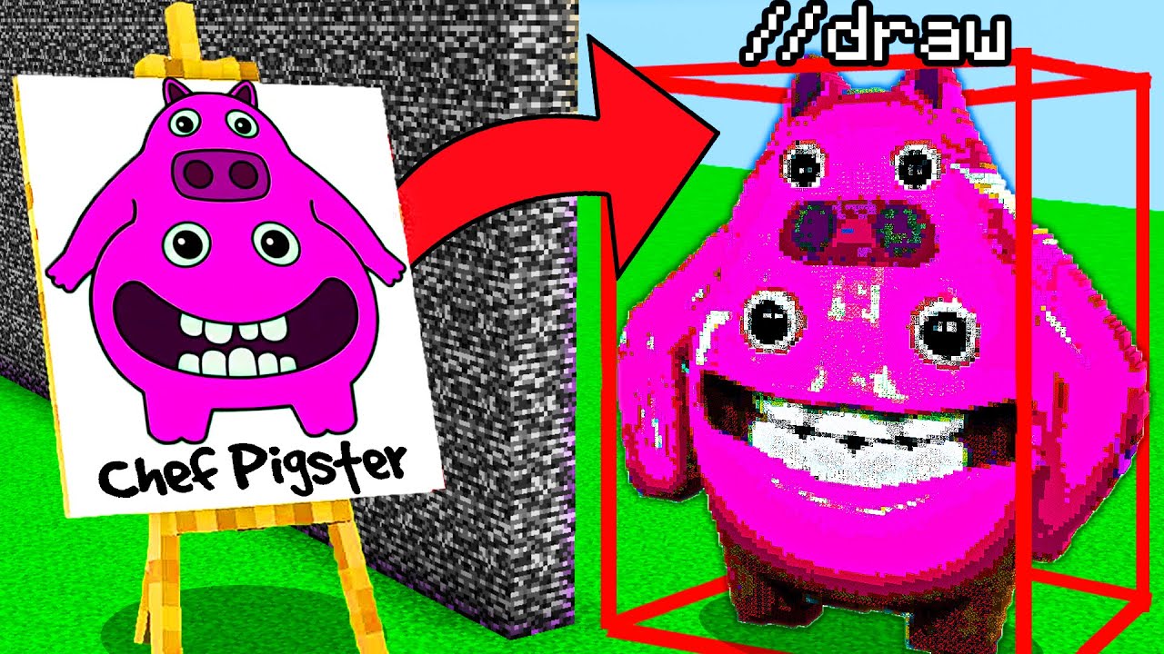 I CHEATED with //DRAW in a CHEF PIGSTER Build Challenge (Minecraft ...