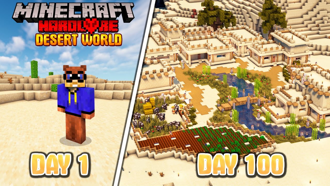 I Survived 100 Days In A DESERT ONLY World In Minecraft Hardcore! (Full ...