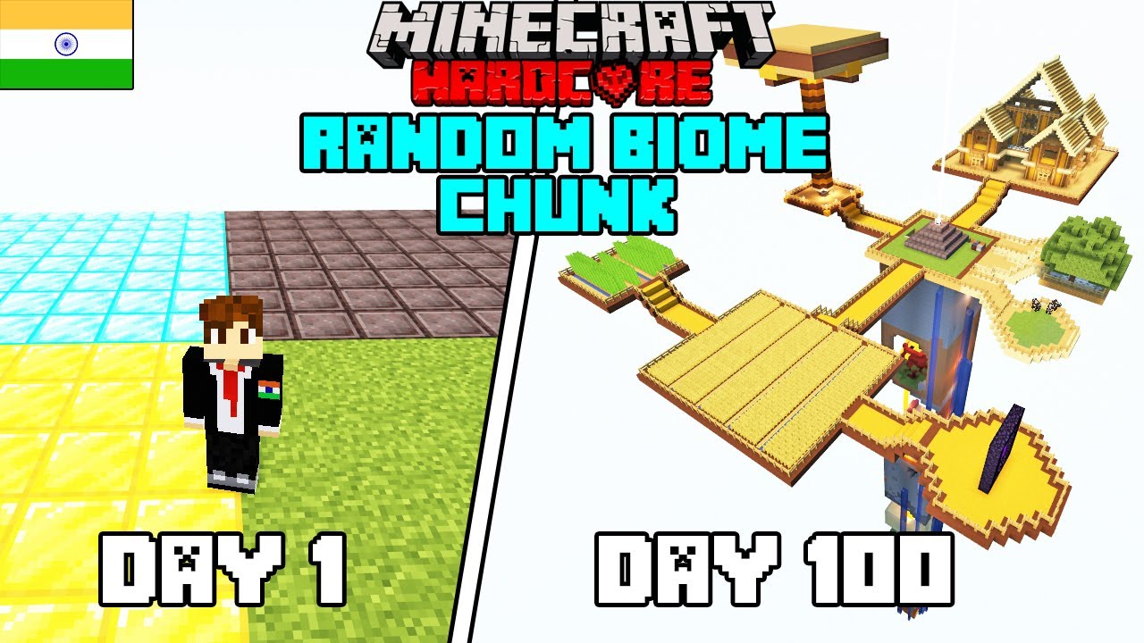 I Survived 100 Days On Random Biome Chunk Minecraft Hardcore(hindi ...