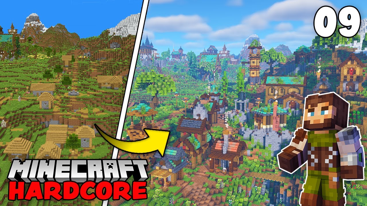 I Transformed a Village in Minecraft Hardcore Survival - Minecraft videos
