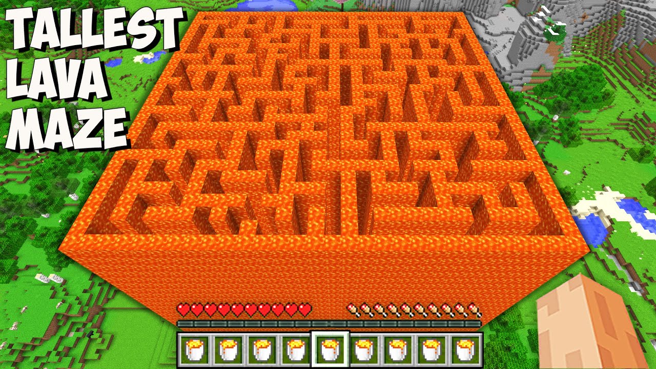I found THE TALLEST LAVA MAZE in Minecraft! This is THE HIGHEST GIANT ...