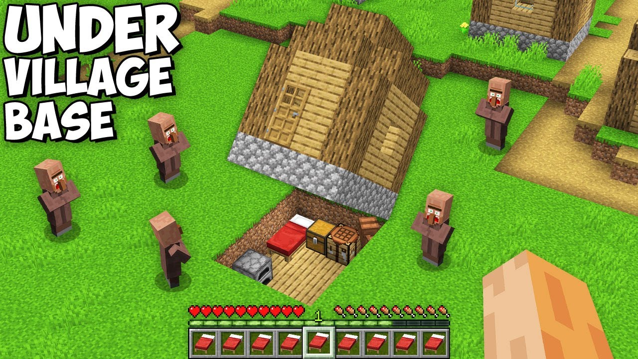 I look this BASE Under VILLAGE in My Minecraft World !!! New Secret ...