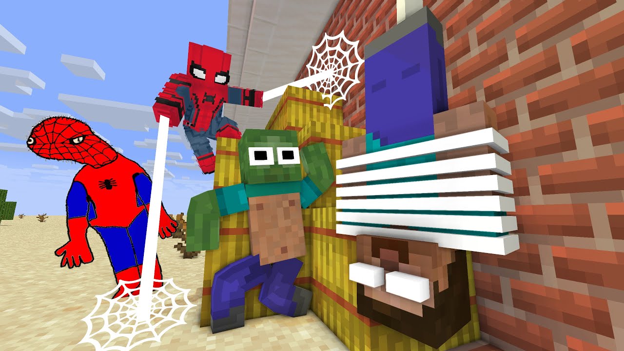 MONSTER SCHOOL : SUPER HERO SCHOOL CHALLENGE SPIDERMAN - MINECRAFT ...
