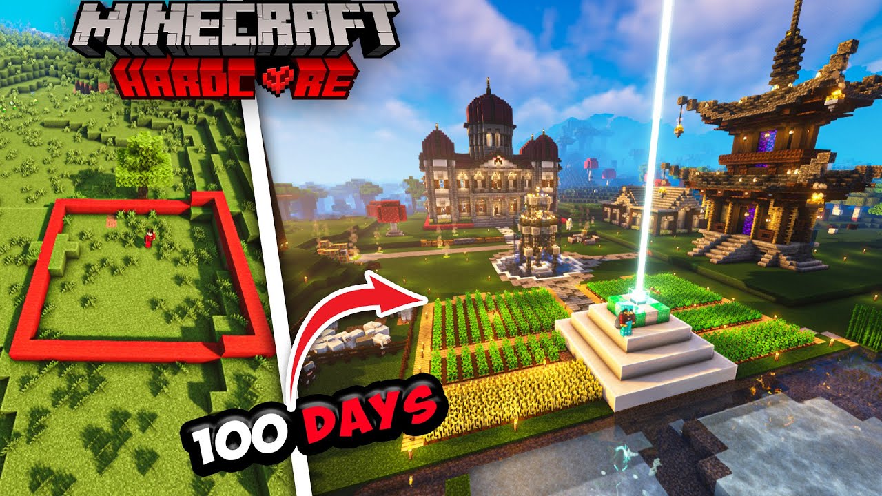 Minecraft 100 Days But It's a 16x16 world Border ! - Minecraft videos