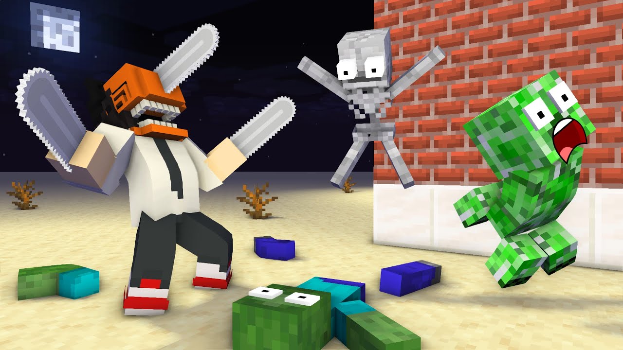 Monster School : CHAINSAW MAN HORROR CHALLENGE - Minecraft Animation ...