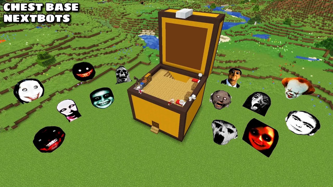SURVIVAL CHEST BASE WITH 100 NEXTBOTS in Minecraft - Gameplay - Coffin ...