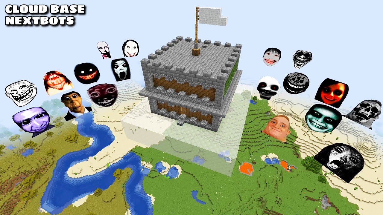 SURVIVAL CLOUD SKY BASE WITH 100 NEXTBOTS in Minecraft - Gameplay ...