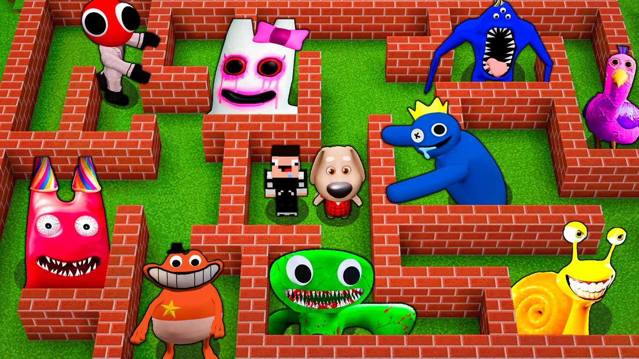 SURVIVAL IN MAZE WITH GARTEN OF BANBAN 2 & RAINBOW FRIENDS in Minecraft ...