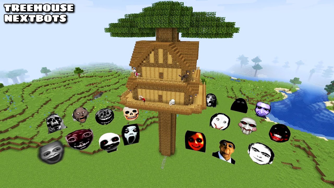 SURVIVAL TREE HOUSE PART 4 WITH 100 NEXTBOTS in Minecraft - Gameplay ...