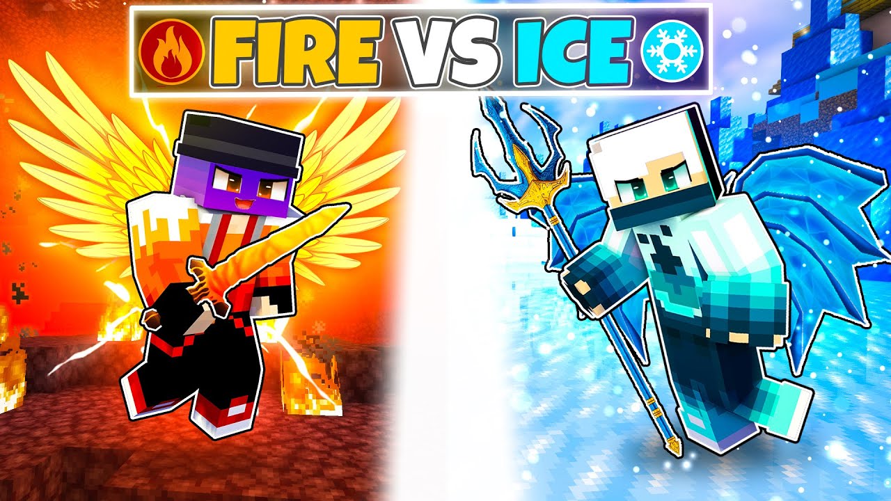 FIRE VS ICE ELEMENT in Minecraft! (Hindi) - Minecraft videos
