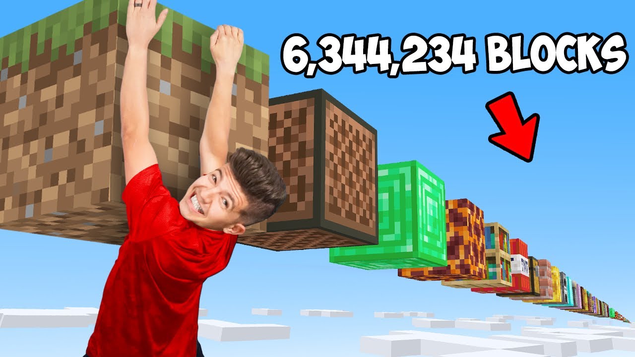 Jumping 6,344,234 Blocks to Break a Minecraft RECORD - Minecraft videos