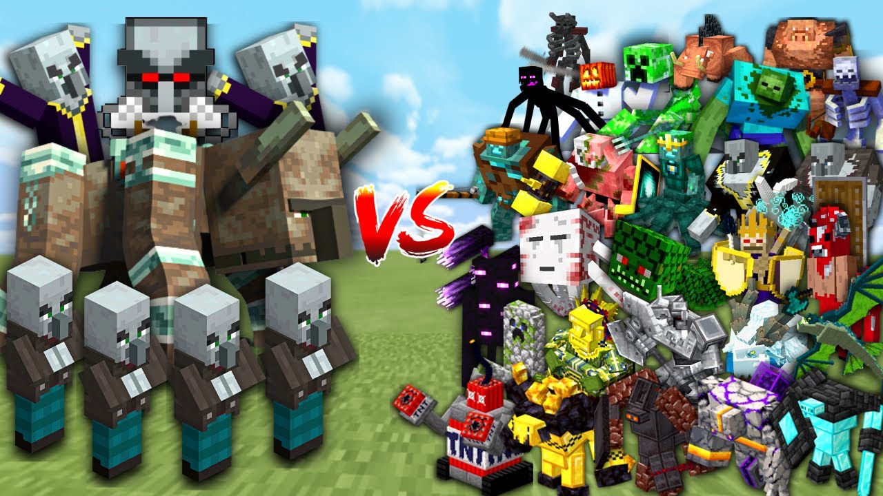 RAID vs MODDED ARMY in Minecraft Mob Battle - Minecraft videos