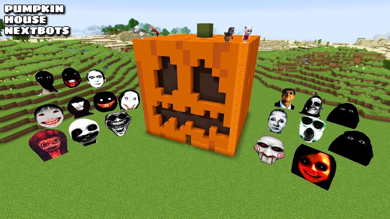 SURVIVAL PUMPKIN HOUSE WITH 100 NEXTBOTS in Minecraft - Gameplay ...