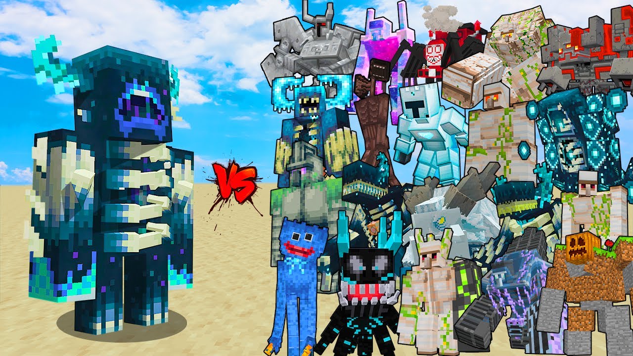 ULTRA WARDEN vs 100 POWERFUL MOBS in Minecraft - Minecraft videos