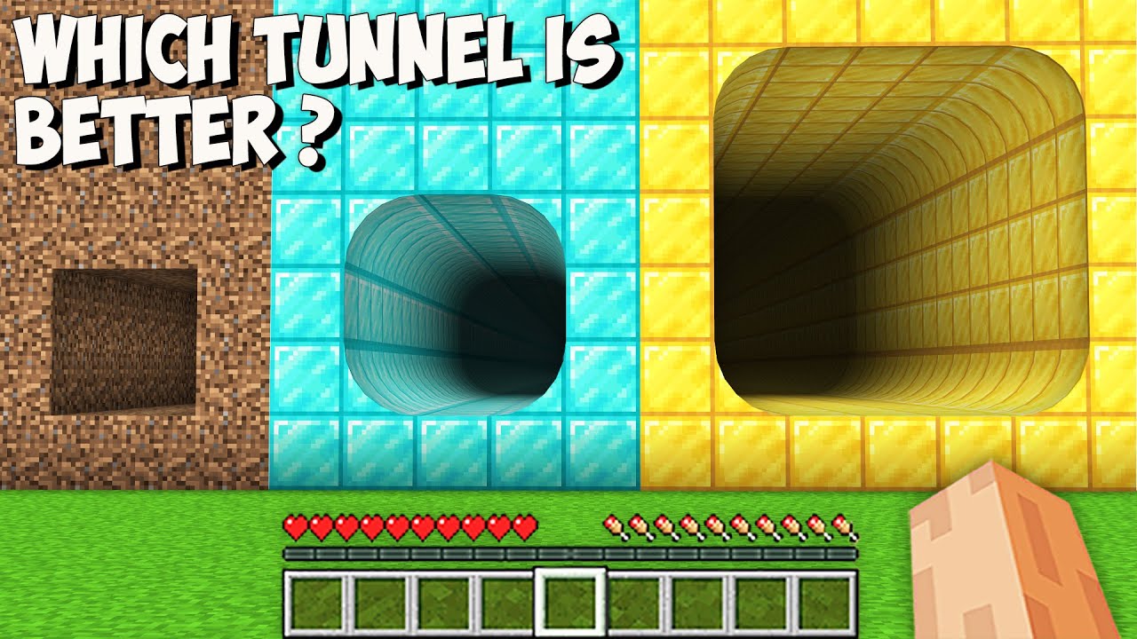 Which The Longest Tunnel Is Better In Minecraft I Found Dirt Vs
