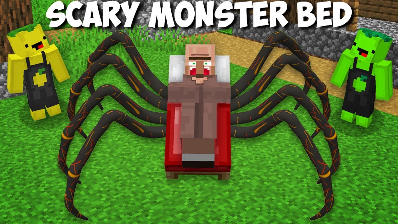 Why did THE VILLAGER SLEEP ON SPIDER MONSTER BED in Minecraft ...