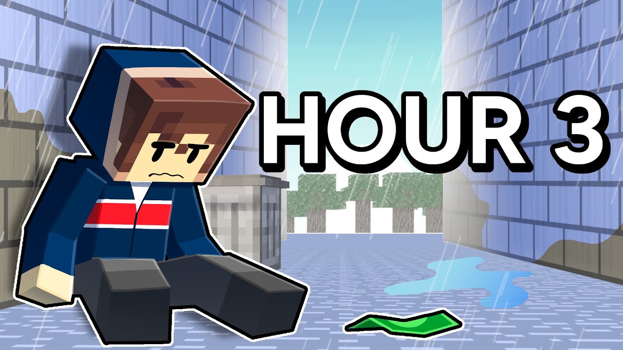 24 Hours As HOMELESS In Minecraft! - Minecraft videos