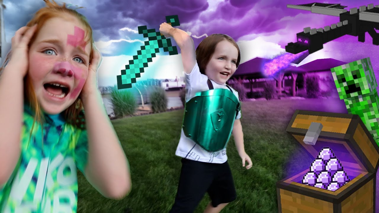 ADLEY & NiKO play MiNECRAFT in Real Life!! Saving Niko's 5th Birthday ...
