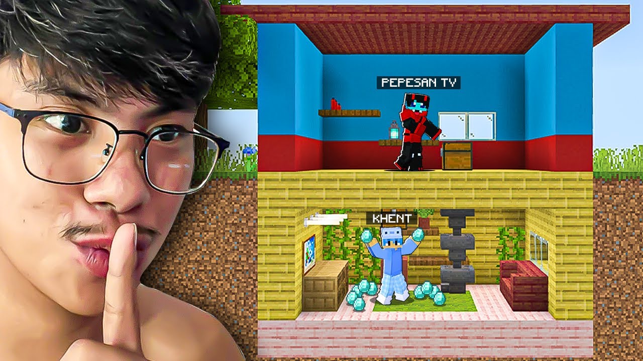 Building Secret Base Under Pepesan House... - Minecraft videos