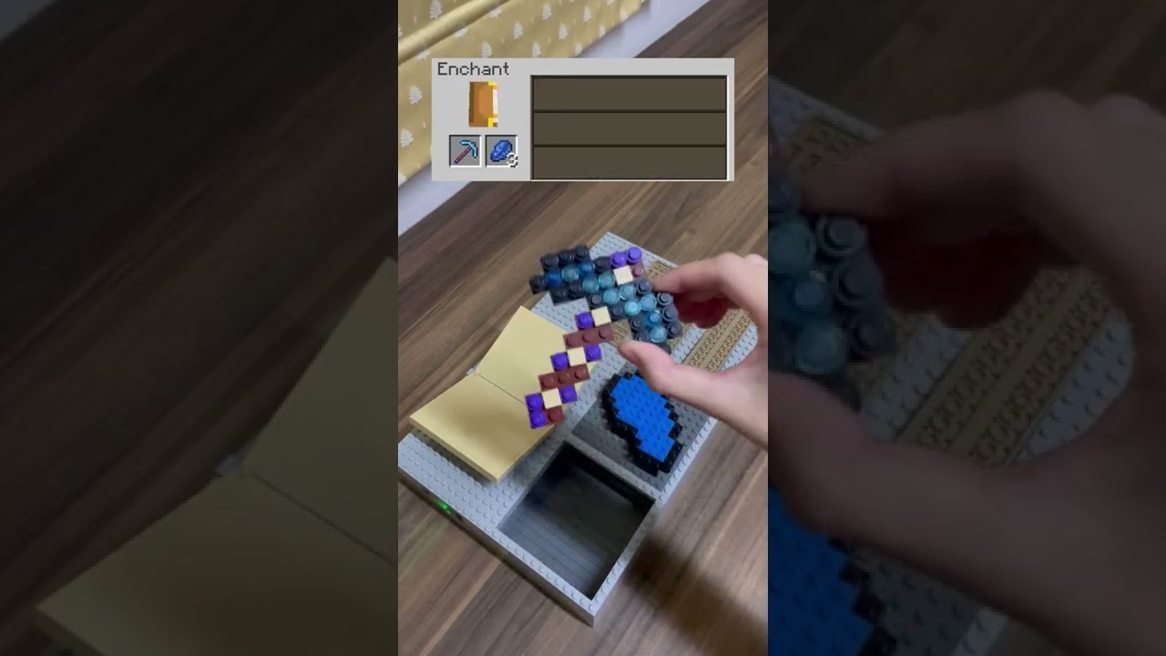 Enchanting Minecraft Diamond Pickaxe BUT Lego! #shorts - Minecraft videos