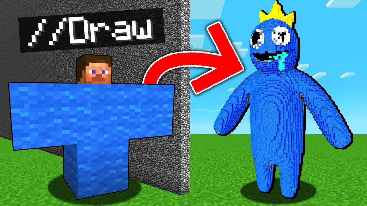 I CHEATED with //DRAW in RAINBOW FRIENDS Build Challenge (Minecraft ...