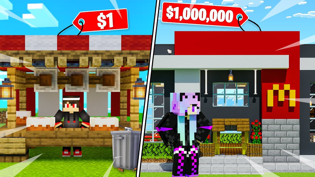 I OPENED a FOOD STALL in Minecraft... - Minecraft videos