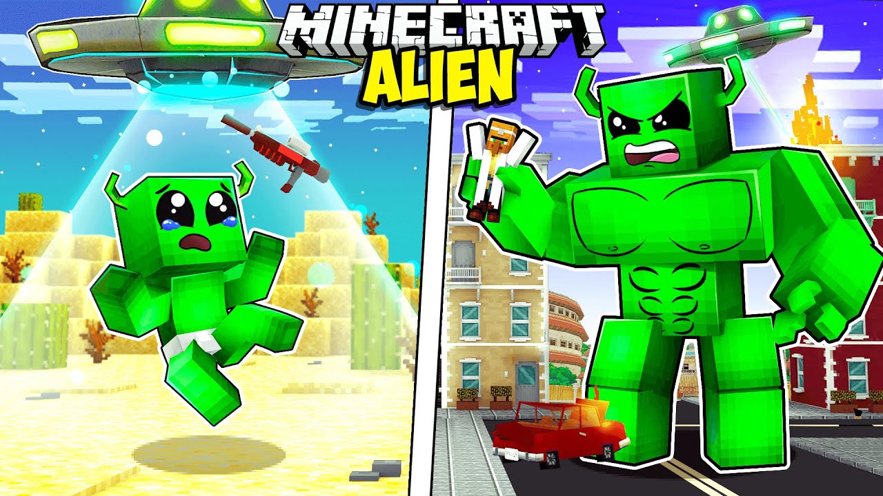 I Survived 100 Days as an ALIEN in Minecraft - Minecraft videos