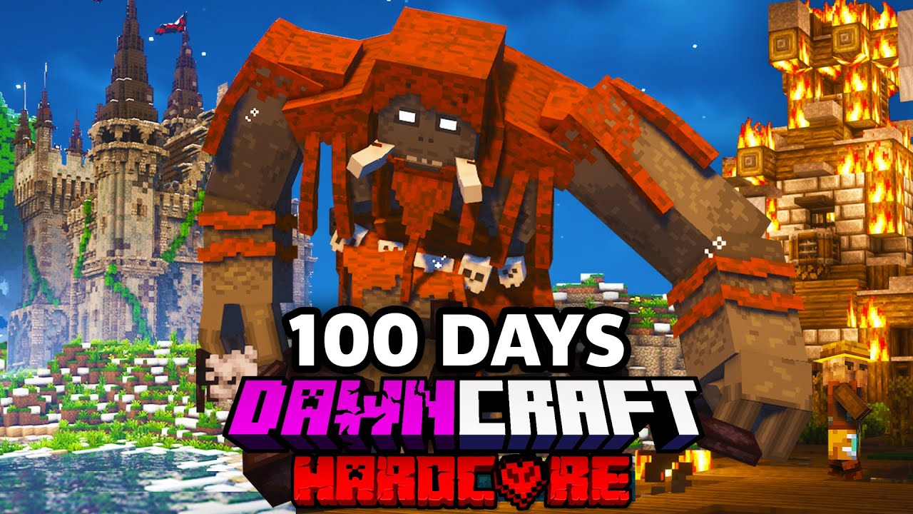 I Survived 100 Days in DAWNCRAFT in Hardcore Minecraft! - Minecraft videos