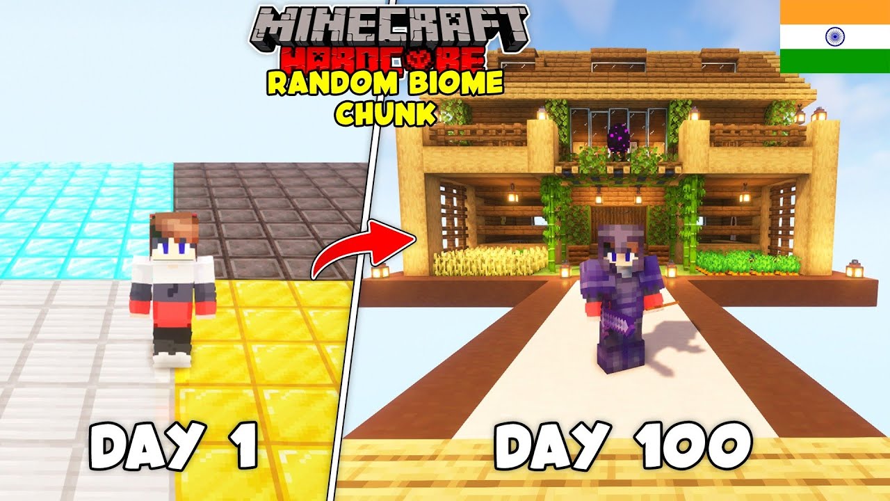 I Survived 100 Days on Random Biome Chunk in Minecraft Hardcore (HINDI ...