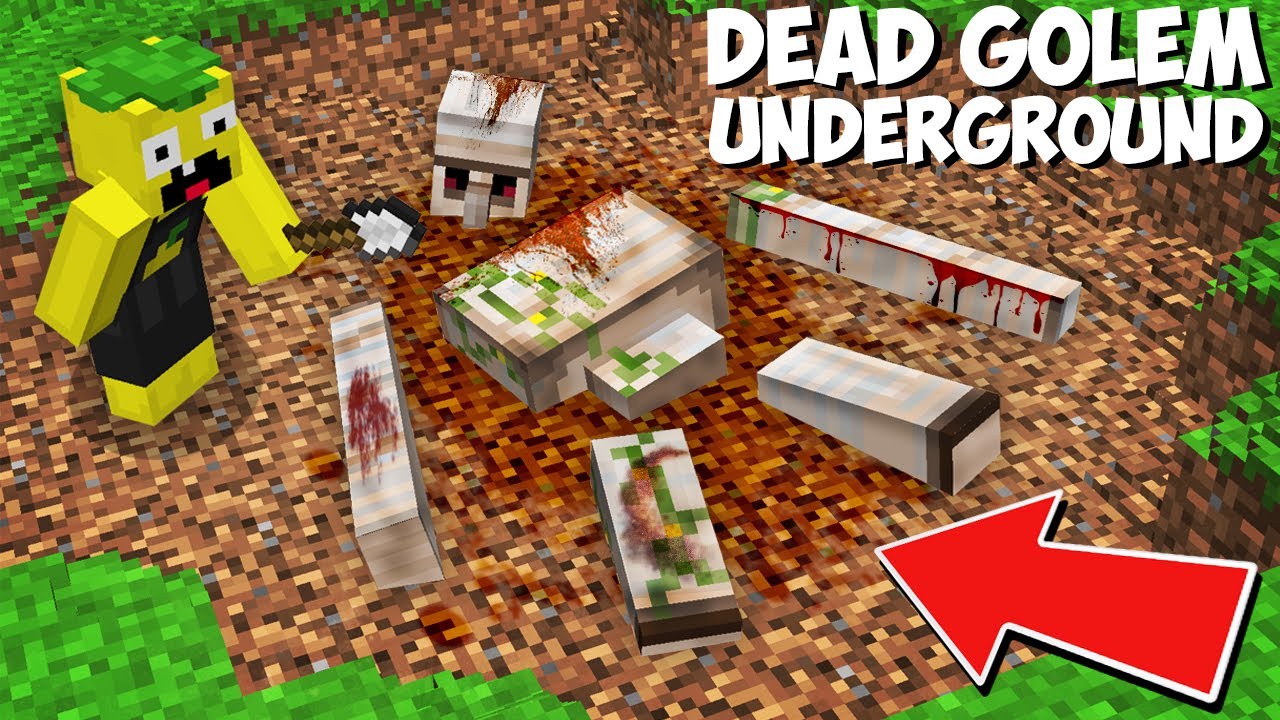 I digging DIRT AND FOUND OLD DEAD GOLEM UNDERGROUND in Minecraft ...