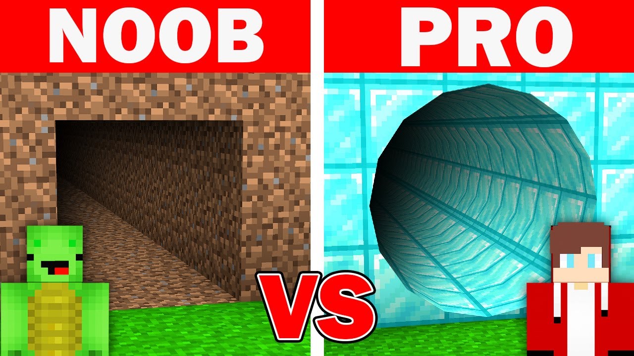 Mikey & JJ - NOOB vs PRO : SAFEST SECURITY TUNNEL BUILD CHALLENGE in Minecraft - Maizen ...