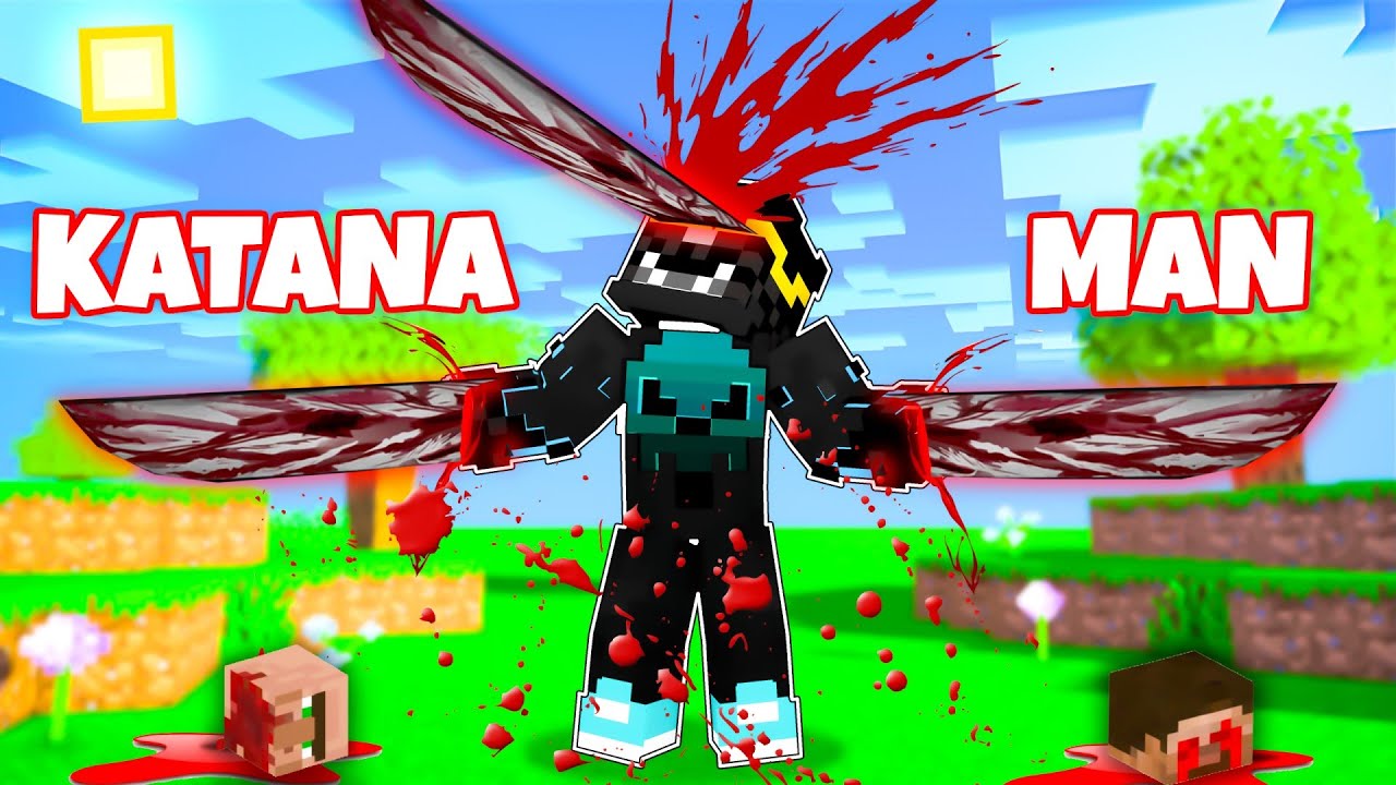 Playing As KATANA MAN In Minecraft (Hindi) - Minecraft videos