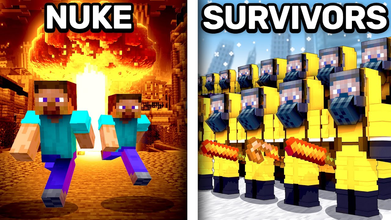 100 Players Try to Survive a DEADLY Nuclear Apocalypse - Minecraft videos