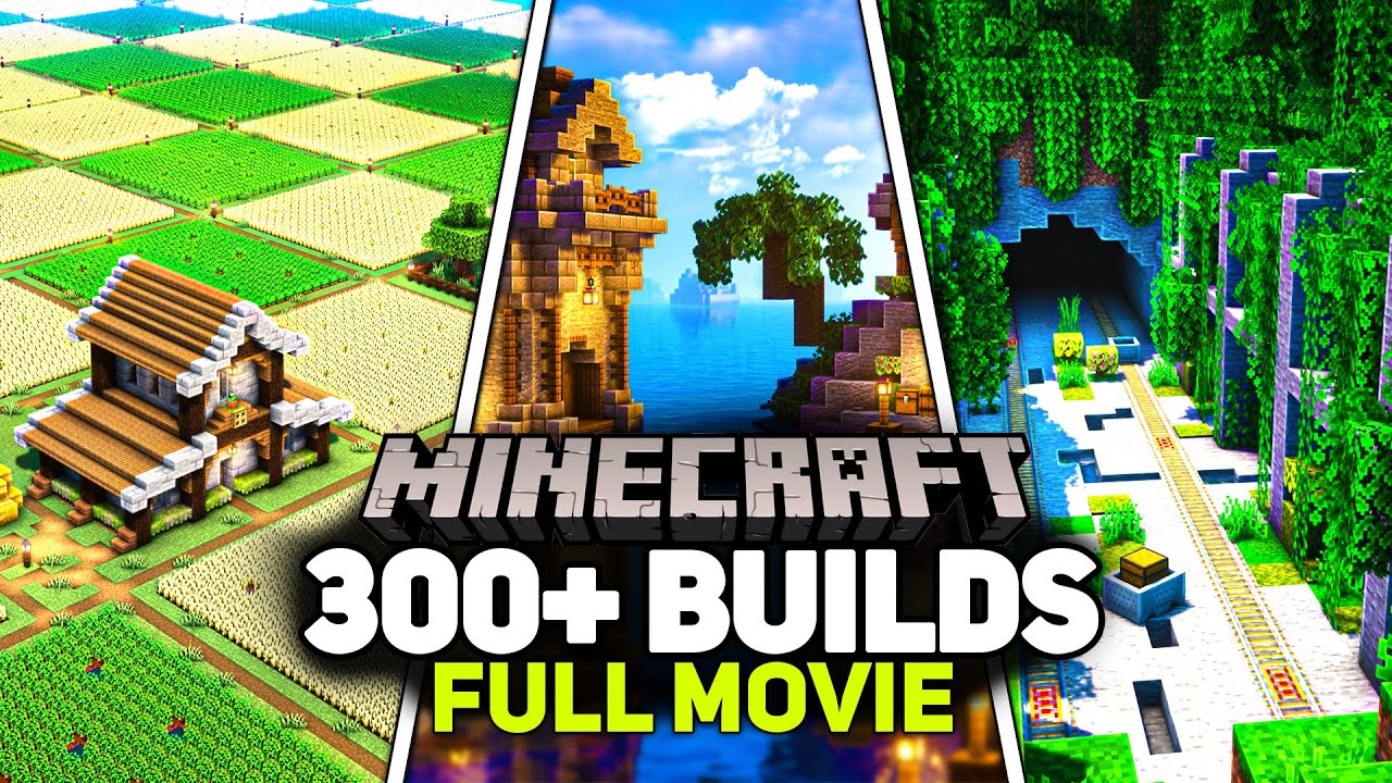 300+ Build Projects for Survival Minecraft [FULL MOVIE] - Minecraft videos