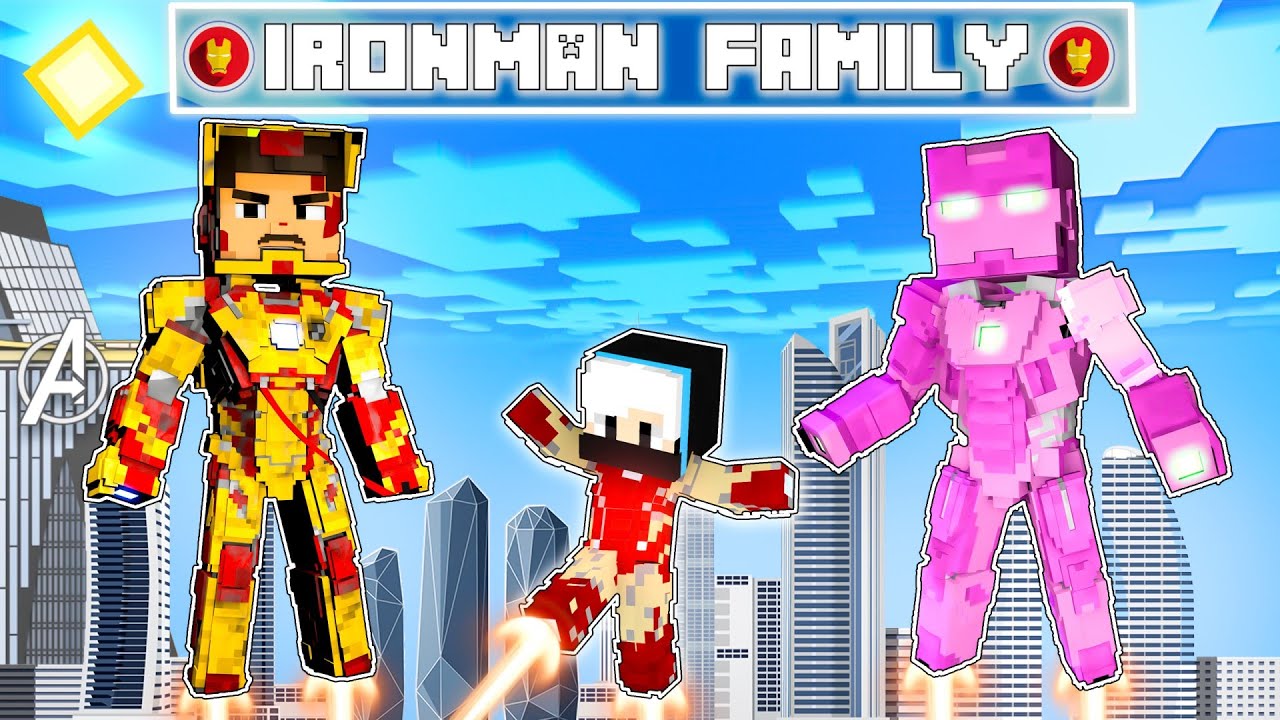 Adopted By IRONMAN FAMILY In Minecraft (Hindi) - Minecraft videos