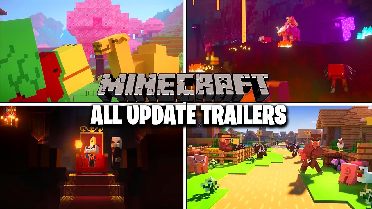 All Minecraft Animated Update Trailers (1.1-1.20 Update) - Minecraft videos