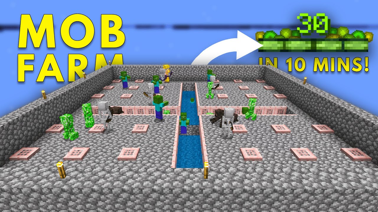EASIEST MOB & XP FARM For 1.20.1+ Minecraft Bedrock ( NO SPAWNER ...