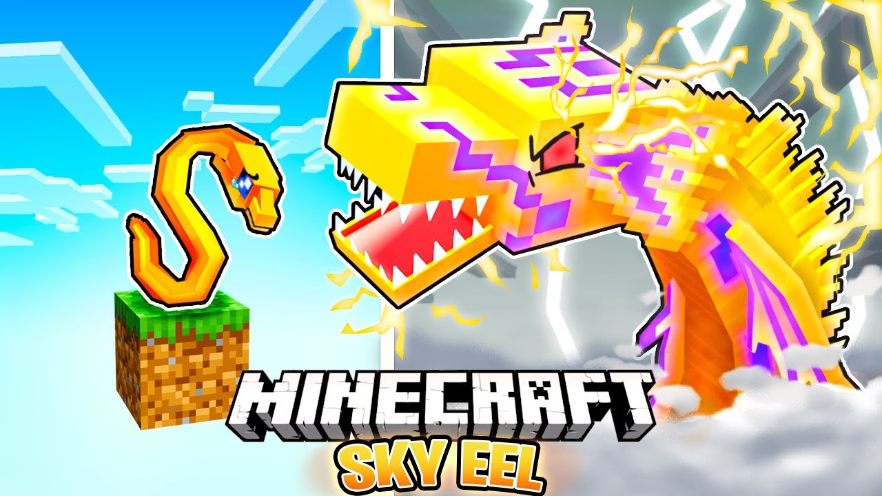I Survived 100 Days as a SKY EEL in HARDCORE Minecraft! - Minecraft videos