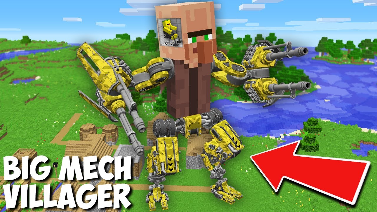 I can CONTROL A BIGGEST MECH VILLAGER BOT in Minecraft ! NEW TITAN VILLAGER ! - Minecraft videos
