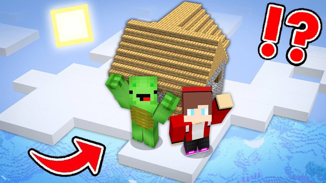 Mikey & JJ Build SUPER SECRET CLOUD Base Challenge in Minecraft - Maizen Mizen Mazien ...