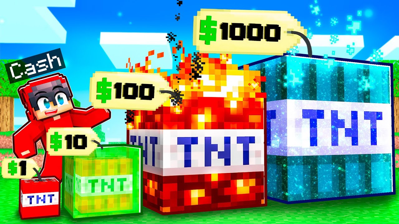 Minecraft, But You Can Buy Custom TNT... - Minecraft videos