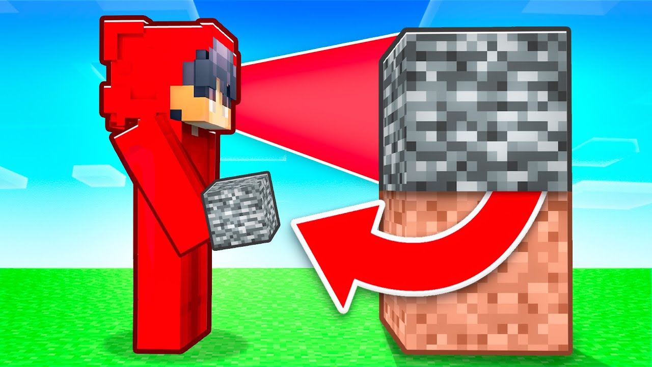 Minecraft, But You Get Every Block You Look At... - Minecraft videos