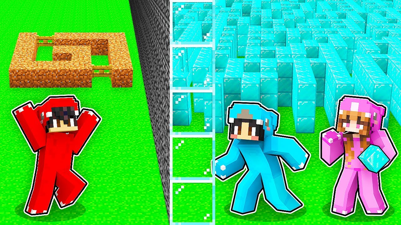 Minecraft NOOB Vs PRO: GIANT MAZE BUILD CHALLENGE! - Minecraft videos