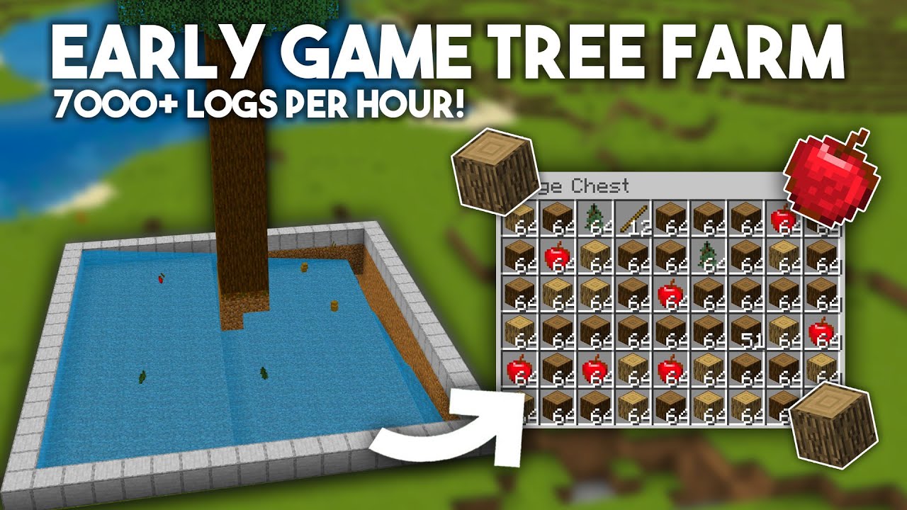 Minecraft Wood Farming - 7000+ Wood Logs Per Hour - Easy Tree Farm 1.20 ...