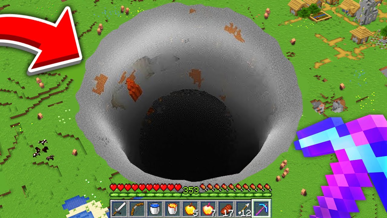 Minecraft but What's In The Hole?! - Minecraft videos