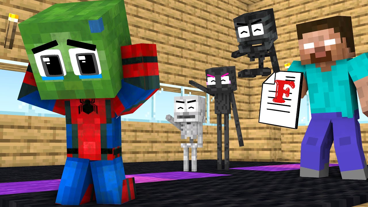 Monster School : Superhero School and Baby Zombie - Minecraft Animation ...