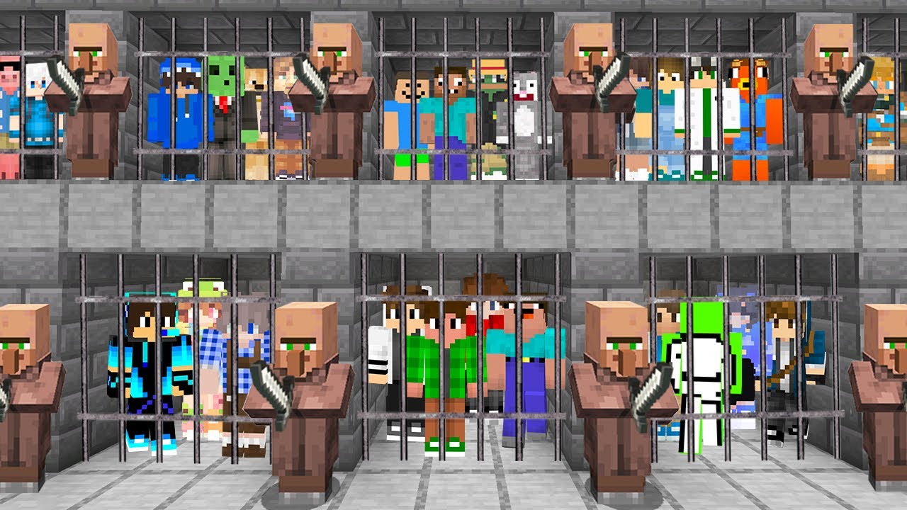 Players Try to Escape from Villager Prison in Minecraft - Minecraft videos