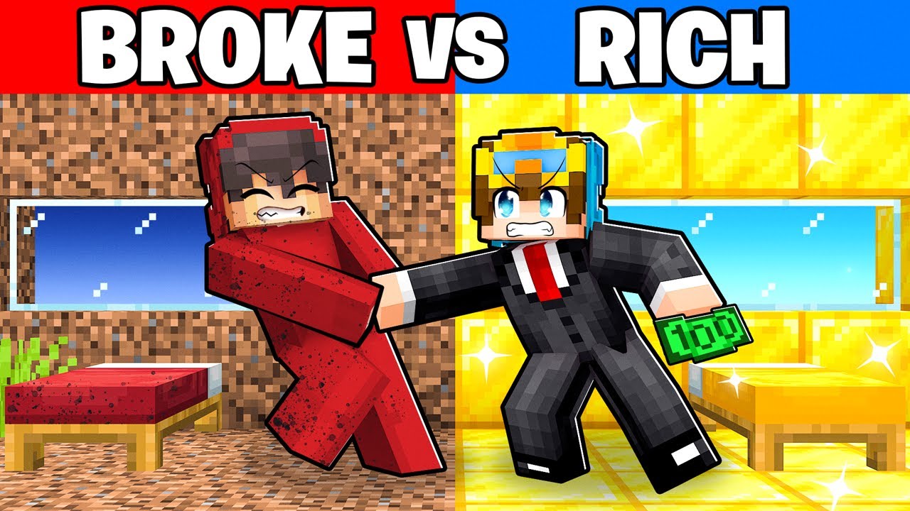 RICH vs BROKE House In Minecraft! - Minecraft videos