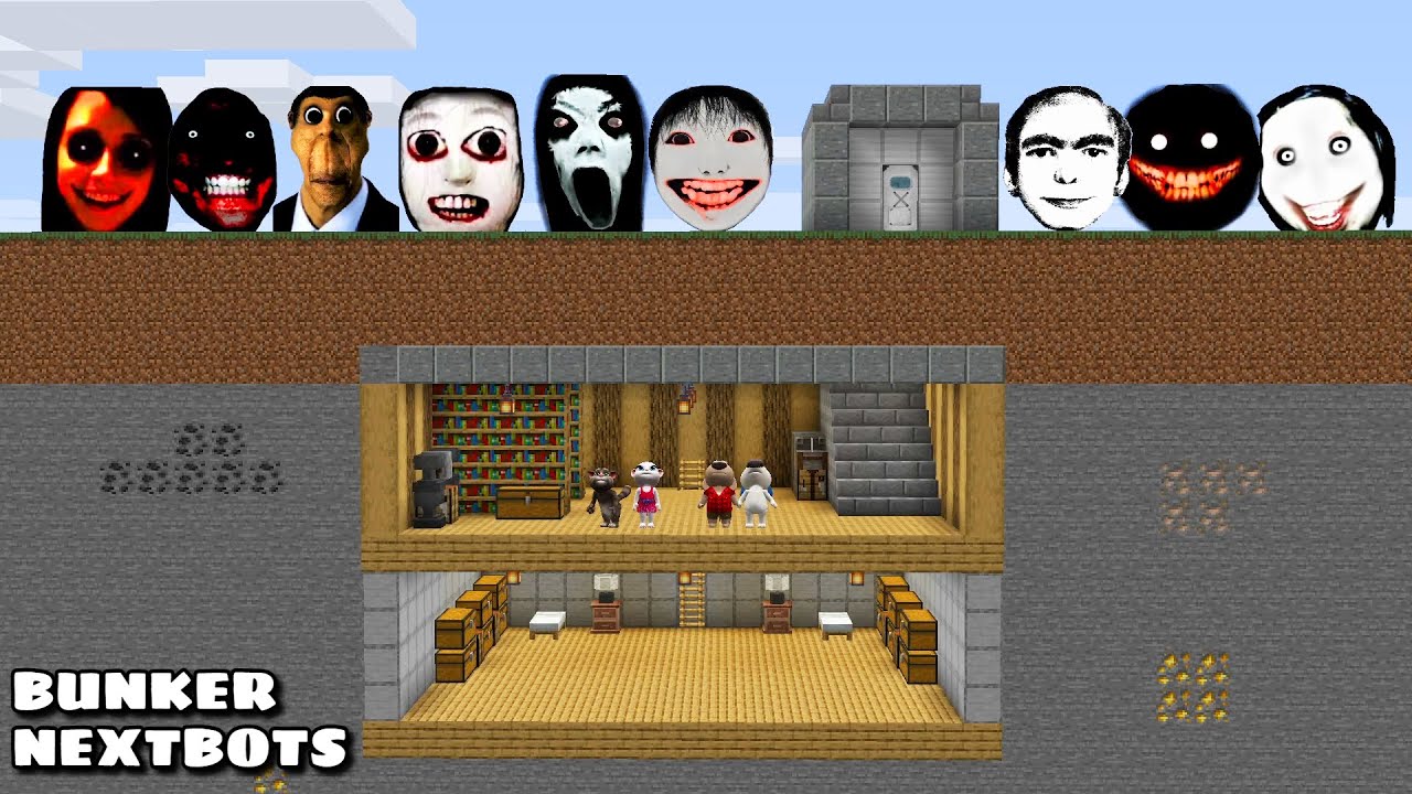 SURVIVAL BUNKER WITH 100 NEXTBOTS in Minecraft - Gameplay - Coffin Meme ...