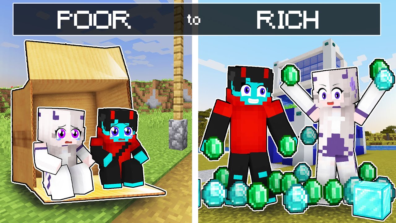 The POOR to RICH Story In Minecraft! - Minecraft videos